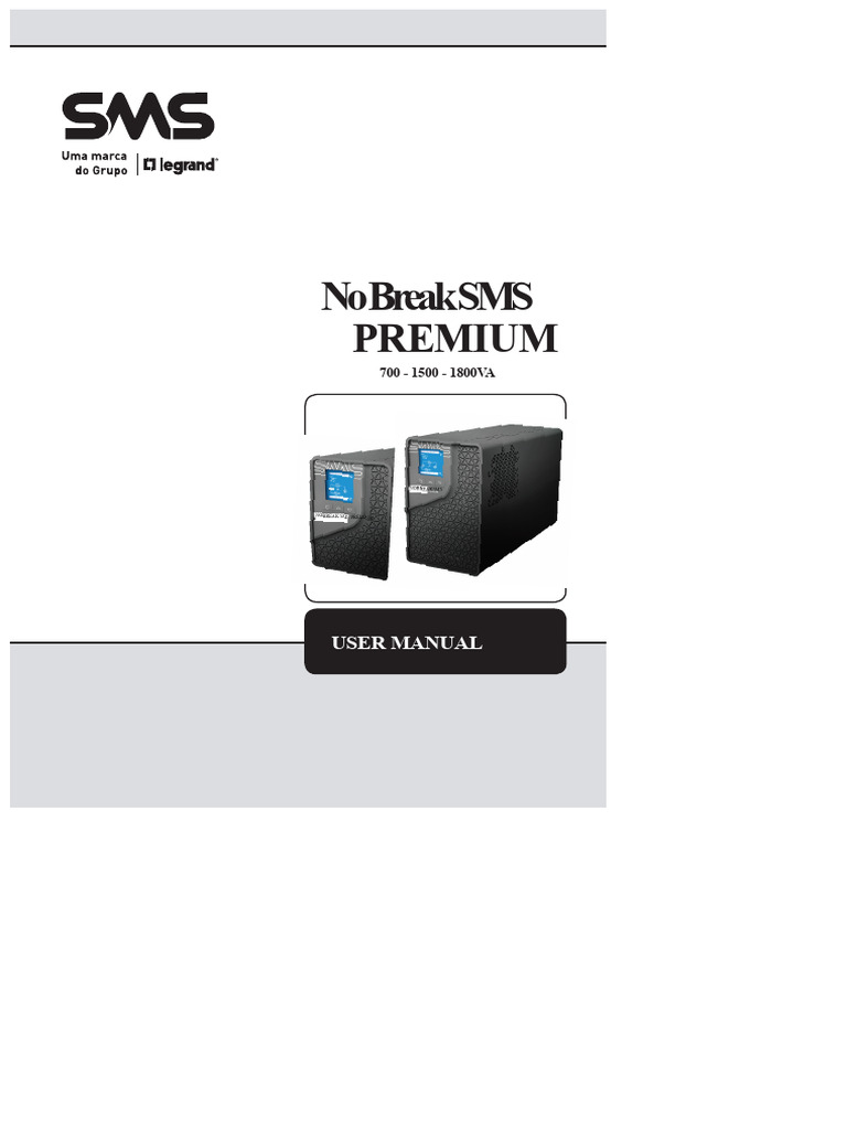SMS Premium 1500VA User Manual | PDF | Power Supply | Battery Charger