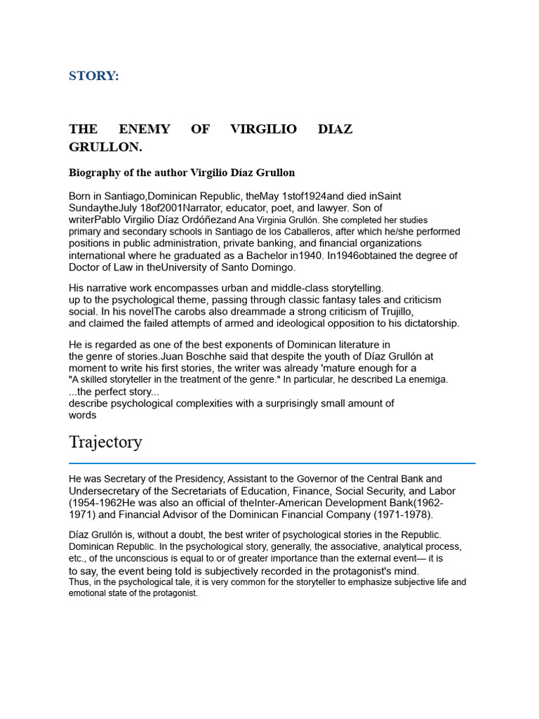 The Enemy Story | PDF | Dominican Republic