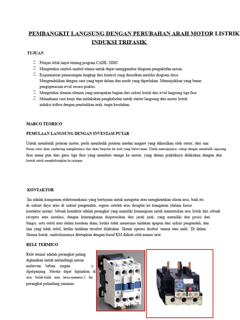 Inversi Arah Motor Listrik Induksi | PDF