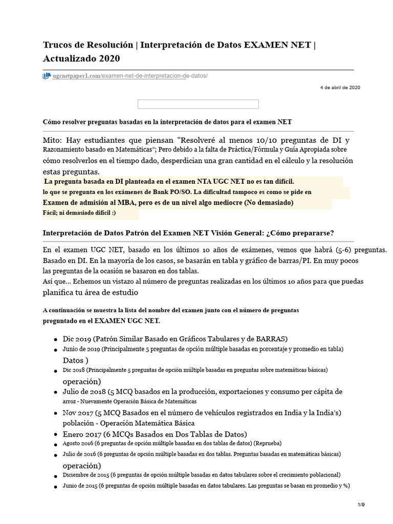 Trucos para Interpretación de Datos NET | PDF | Porcentaje | Números