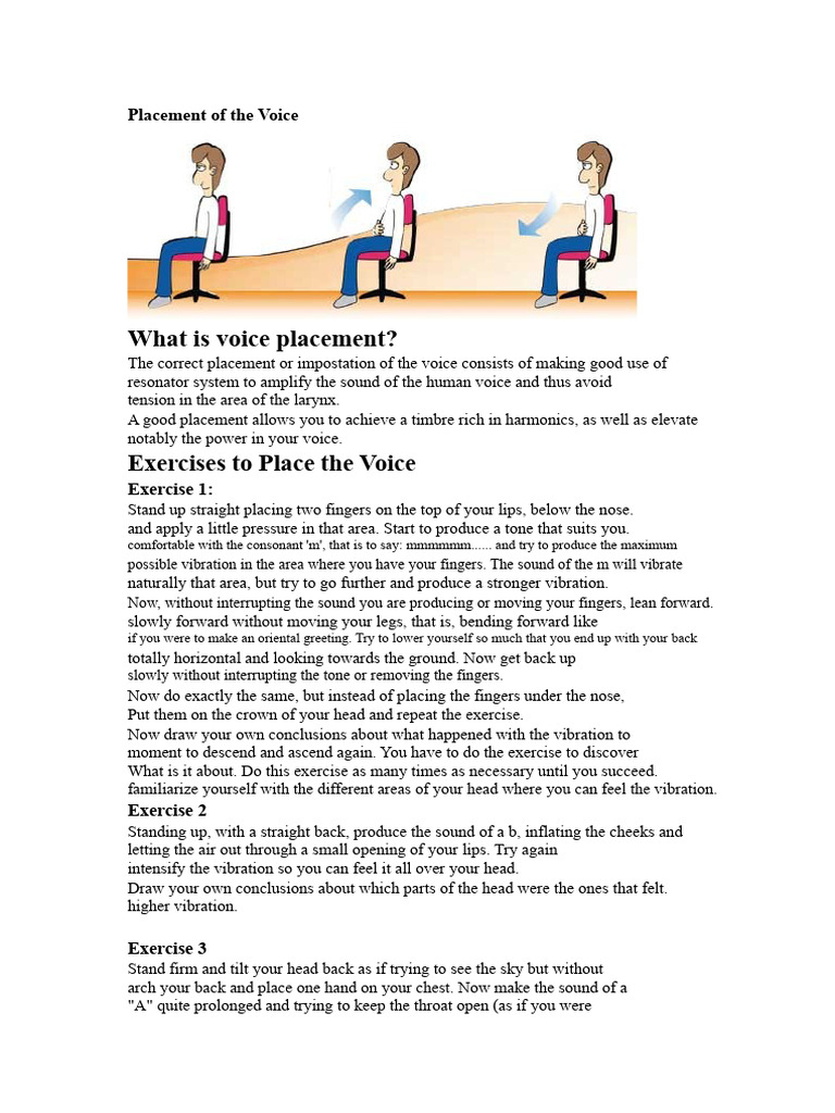 Voice Placement Techniques and Exercises | PDF | Human Voice | Larynx