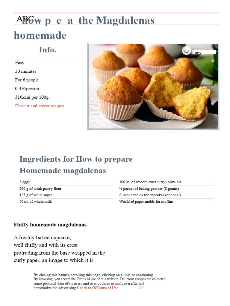 How To Prepare Homemade Muffins. Step by Step Recipe | PDF | Muffin ...