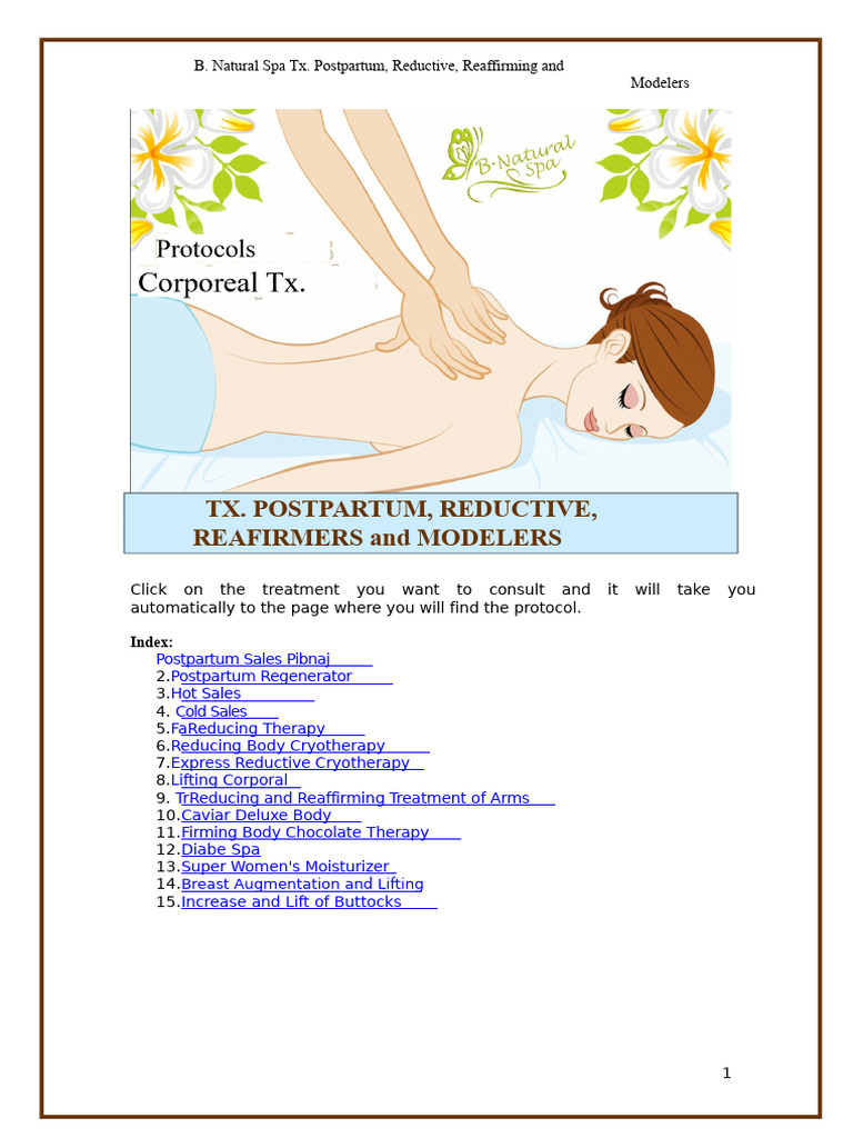 Postpartum Reductive, Reaffirming, and Shaping Protocols | PDF ...