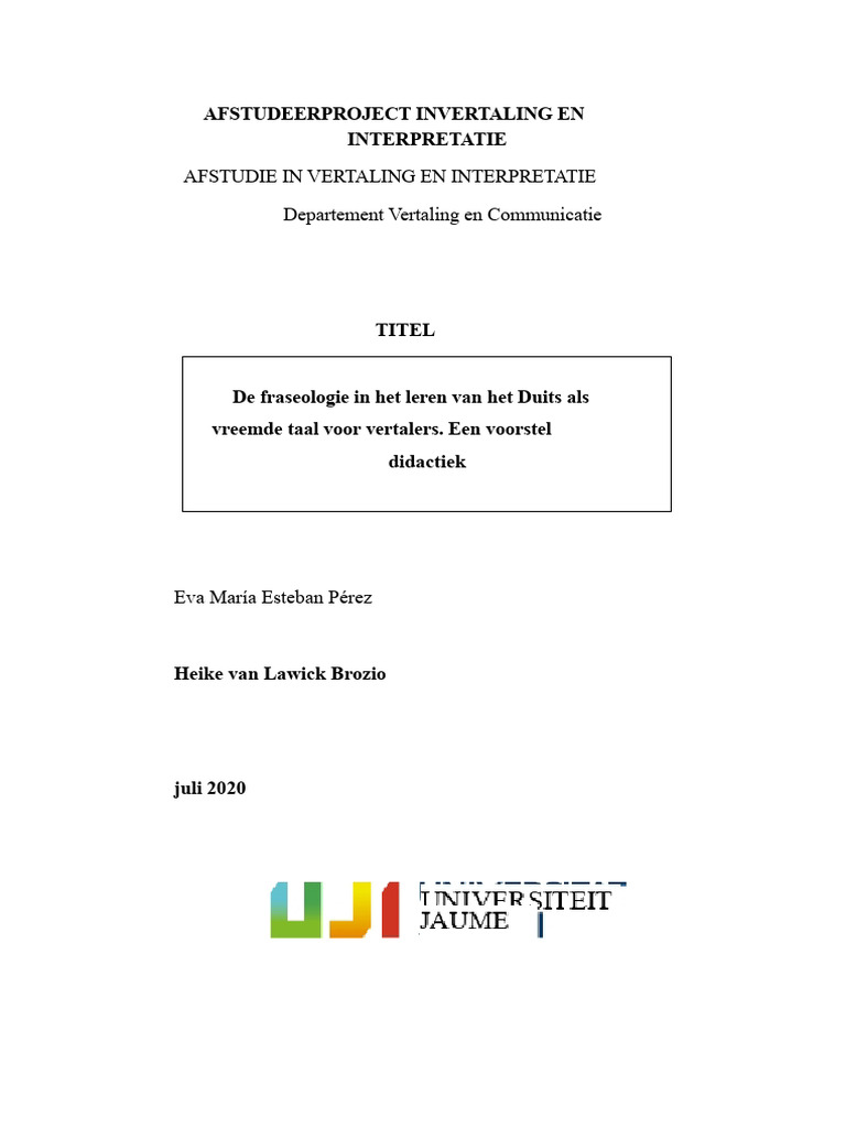 Frazologie in Het Onderwijs Van Duits Als Vreemde Taal Voor Vertalers | PDF