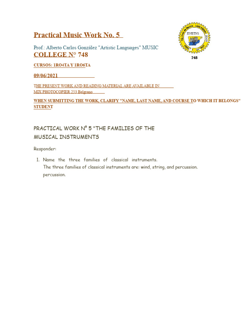 Practical Music Work N 5 748 | PDF | Musical Instruments | String ...