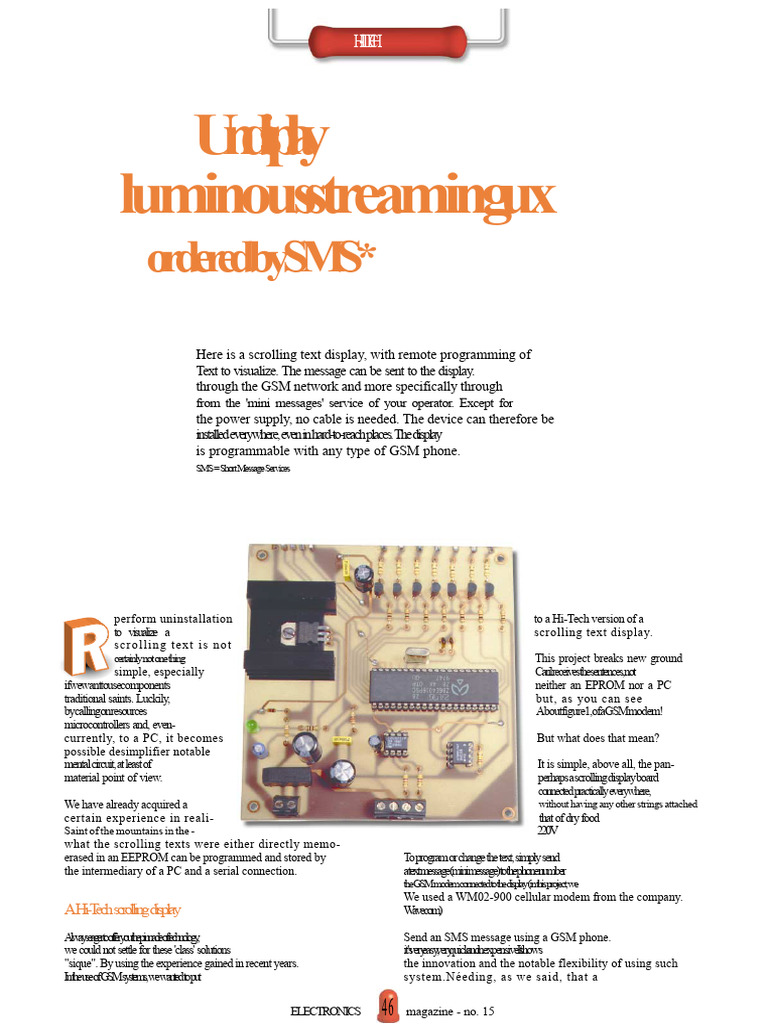 Scrolling LED Display Controlled by SMS | PDF | Printed Circuit Board ...
