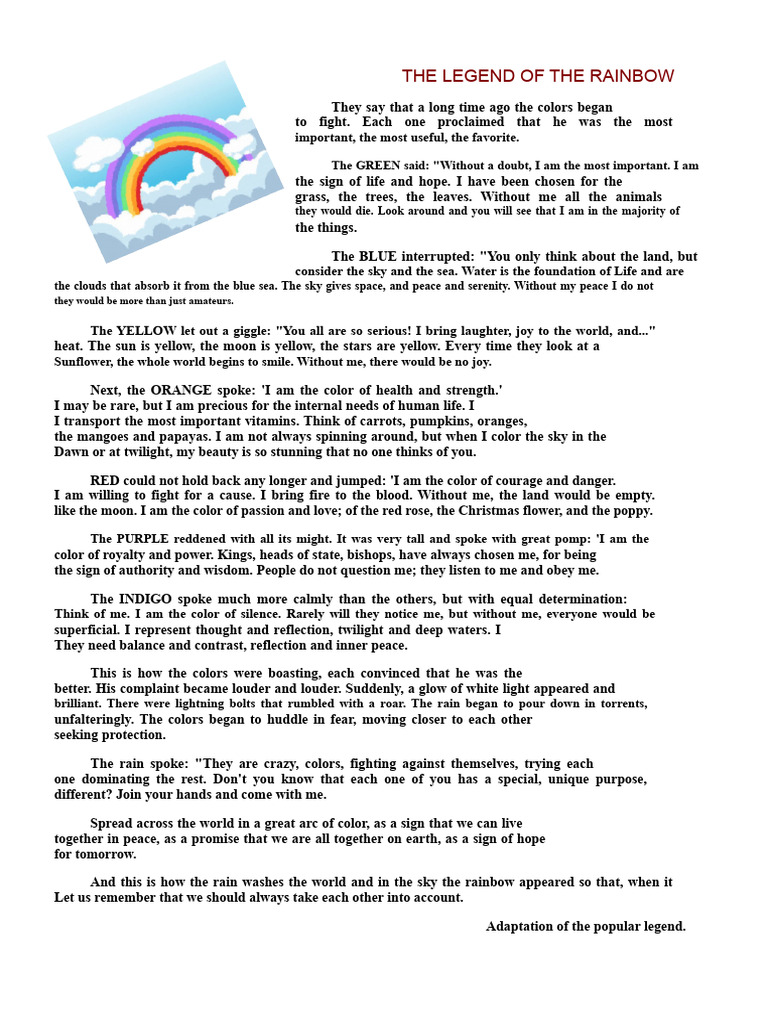 The Legend of The Rainbow | PDF