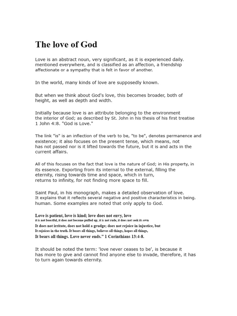 Understanding God's Love | PDF | Love | Jesus