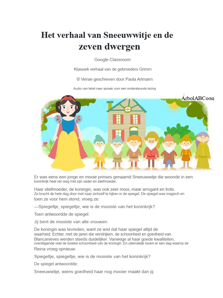 Sprookje Van Sneeuwwitje en de Zeven Dwergen | PDF