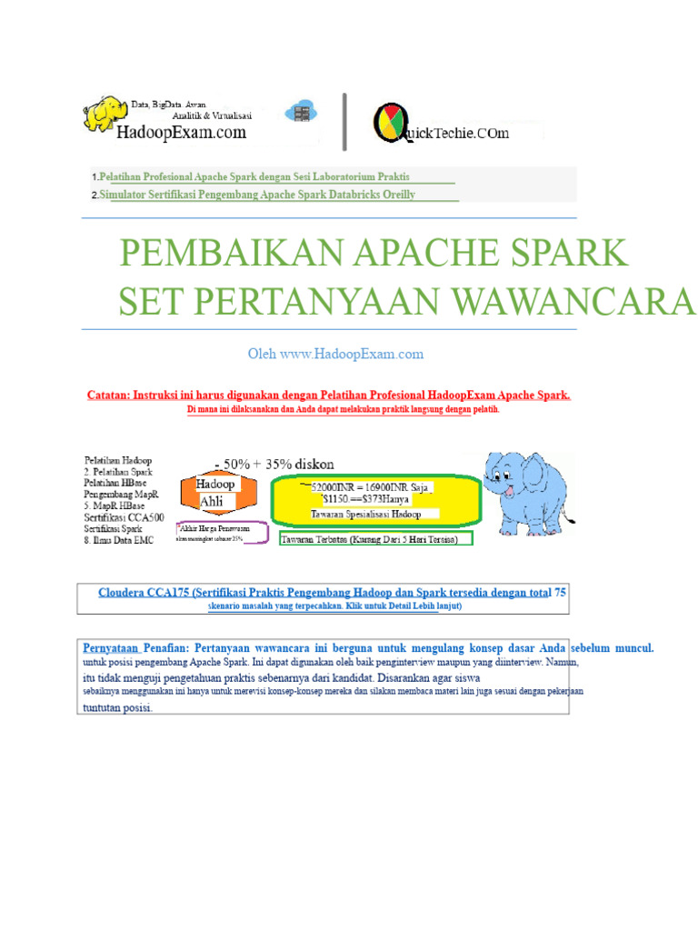Buku Pertanyaan Wawancara Apache Spark | PDF
