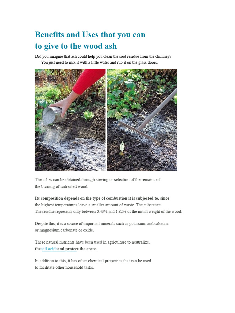 Benefits and Uses of Wood Ash | PDF | Combustion | Materials