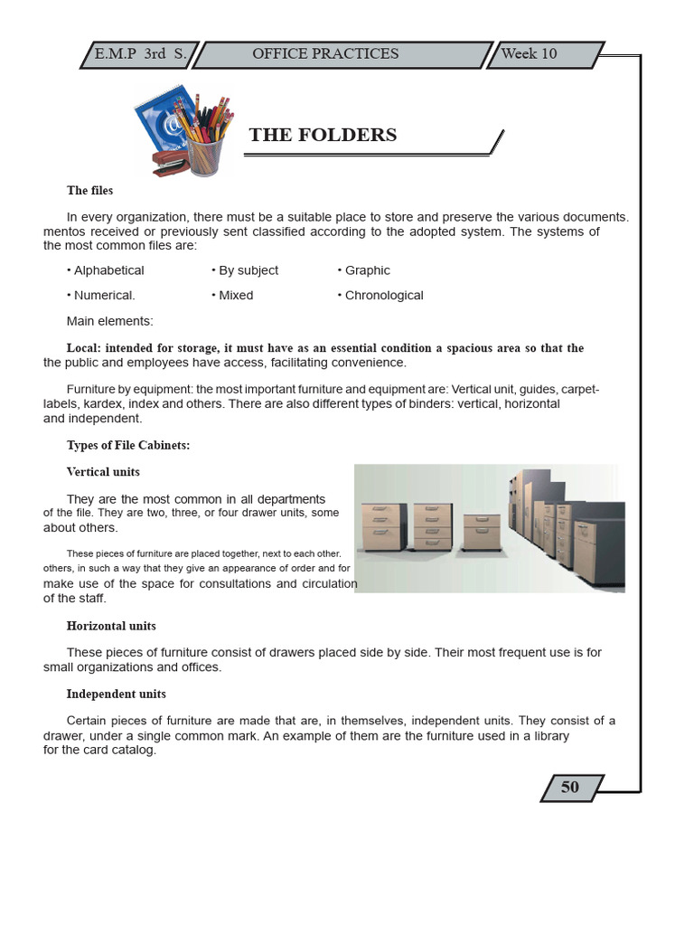 Types of File Folders and Cabinets | PDF | Computer File