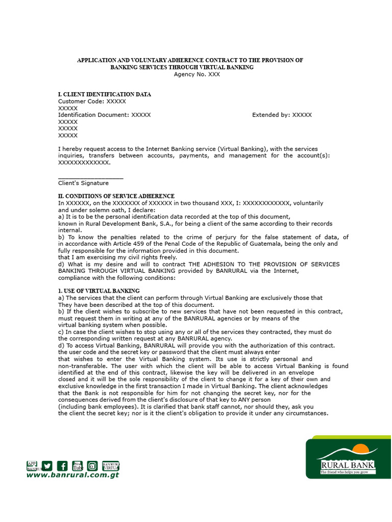 Virtual Banking Adhesion Contract | PDF | Banks | Credit Card