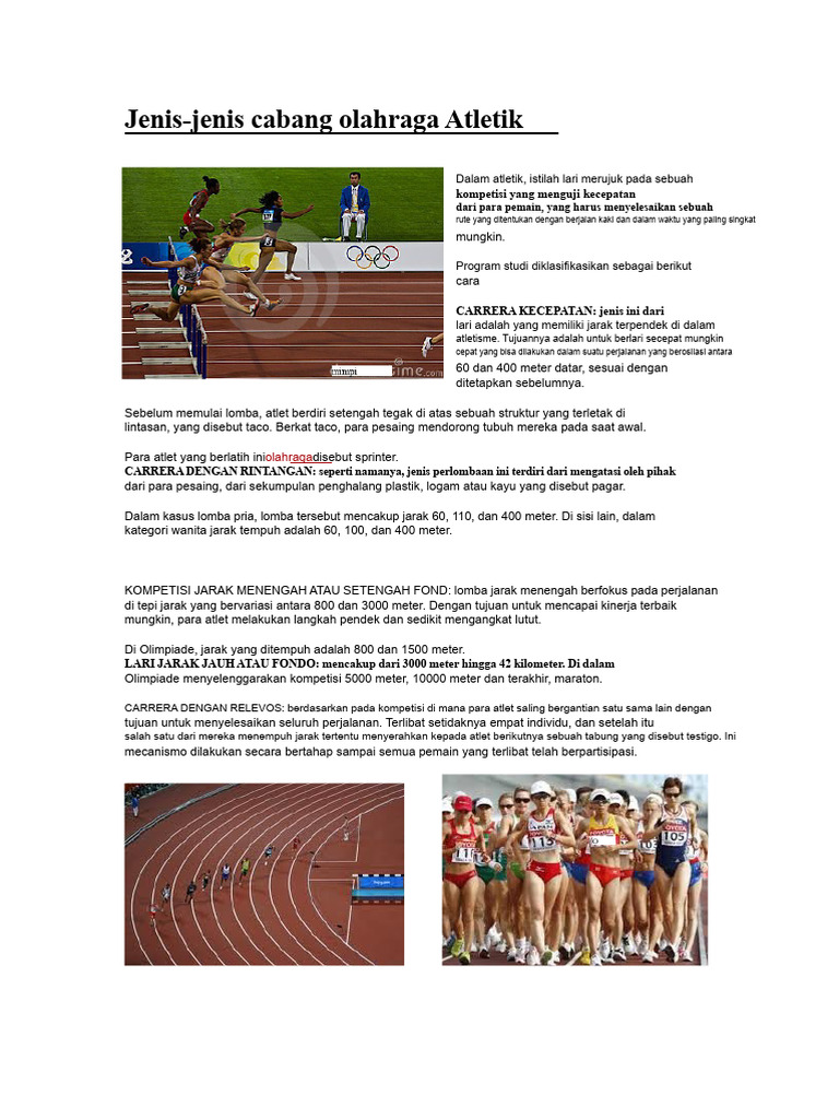 Jenis Lomba Atletik | PDF