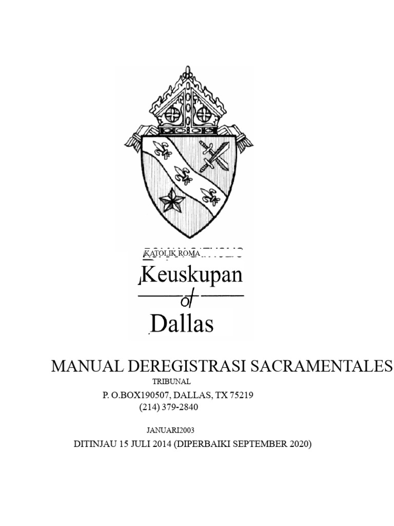 Manual Pencatatan Sakramental | PDF