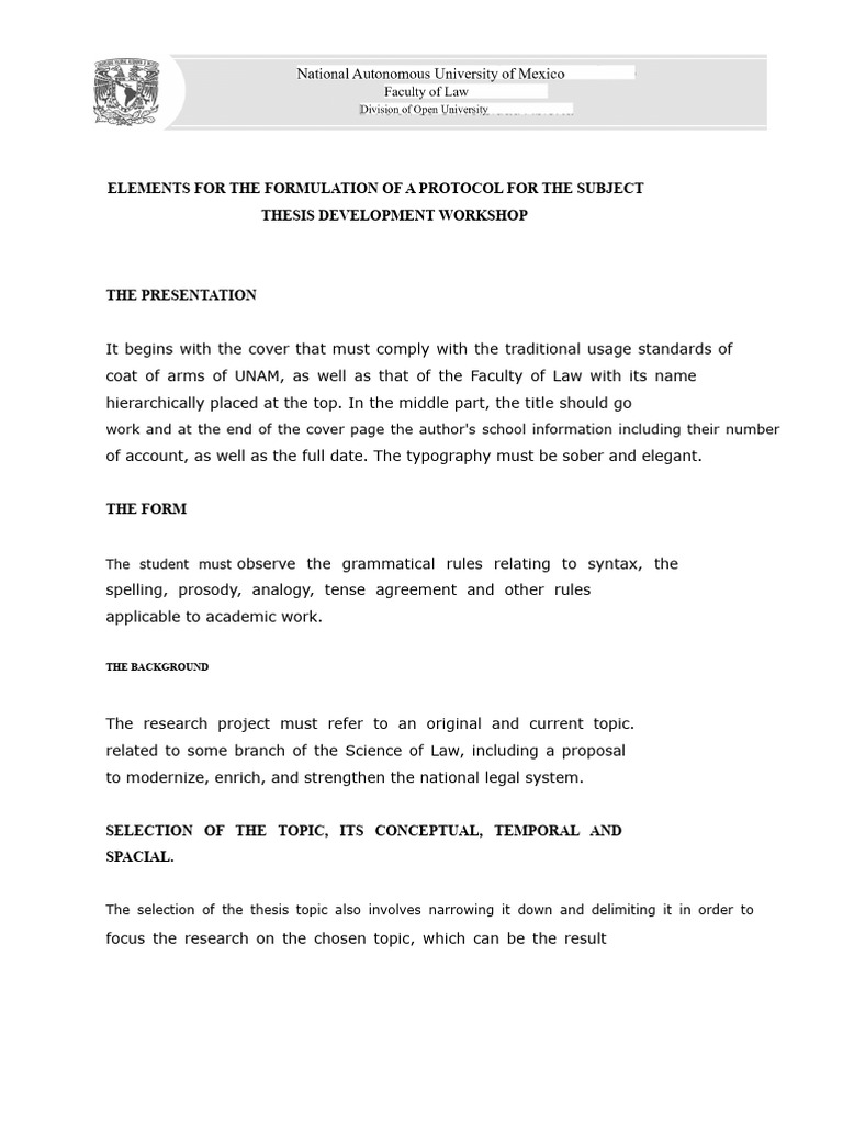 Thesis Protocol UNAM | PDF | Thesis | Theory