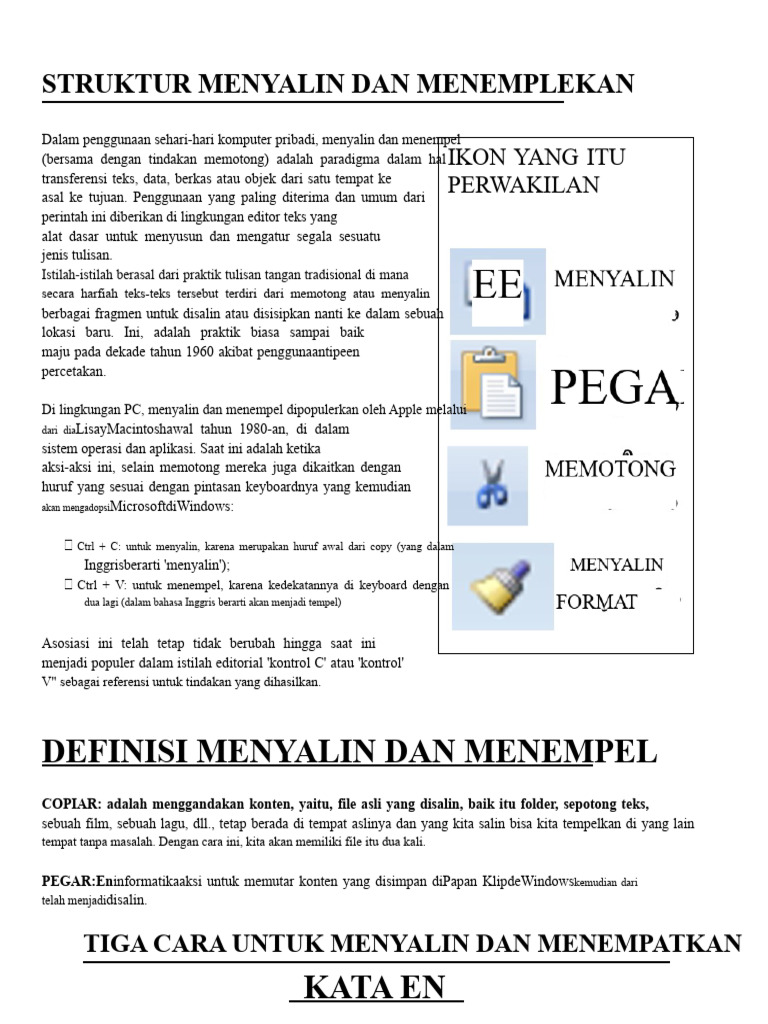 Cara Menyalin dan Menempel di Word | PDF