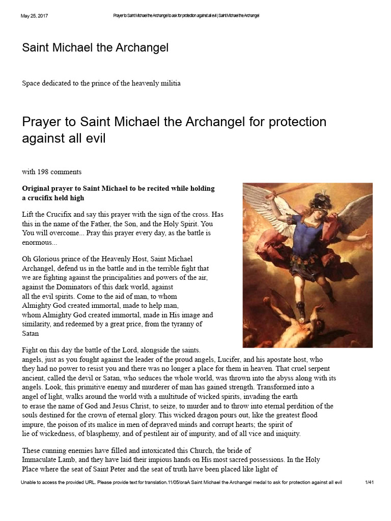 Original Prayer to St. Michael | PDF | Michael (Archangel) | Satan