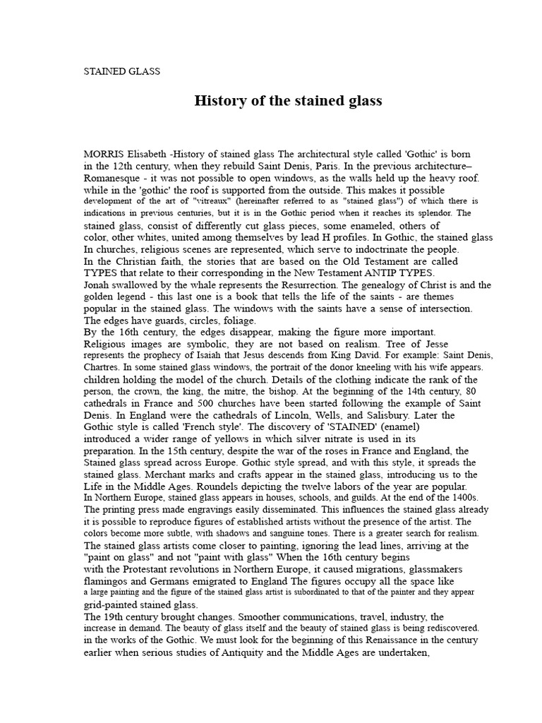 History of Stained Glass | PDF | Gothic Architecture | Glasses