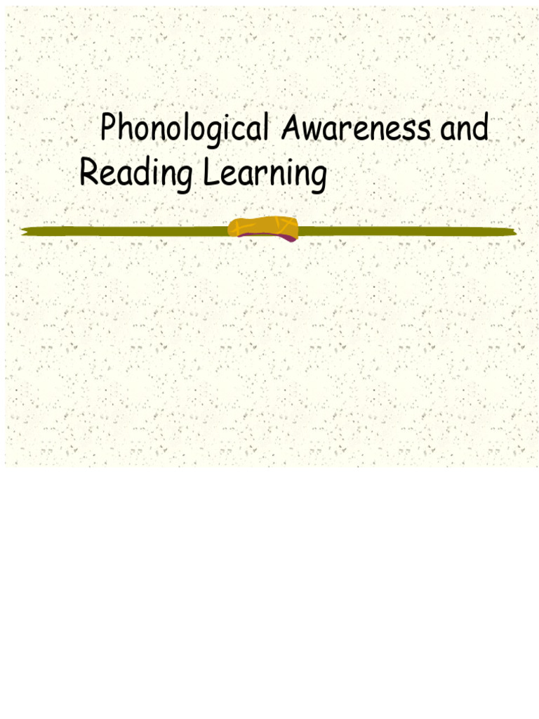 Phonological Awareness in Reading Development | PDF | Syllable | Phoneme
