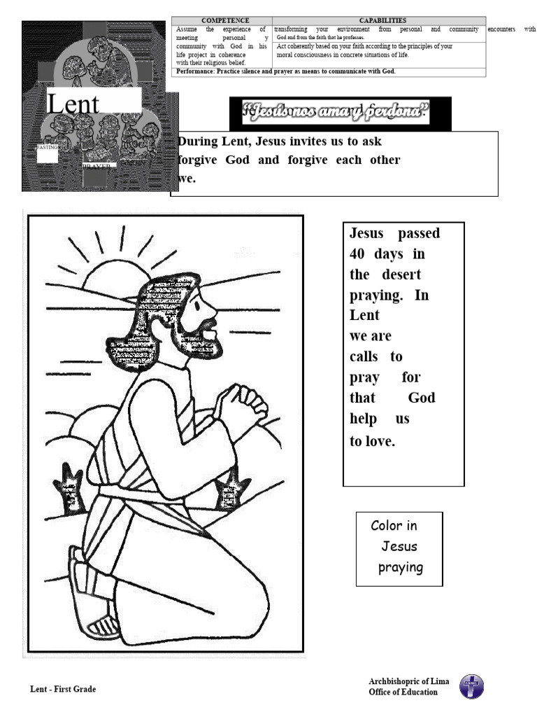 Lenten Worksheet First Grade | PDF