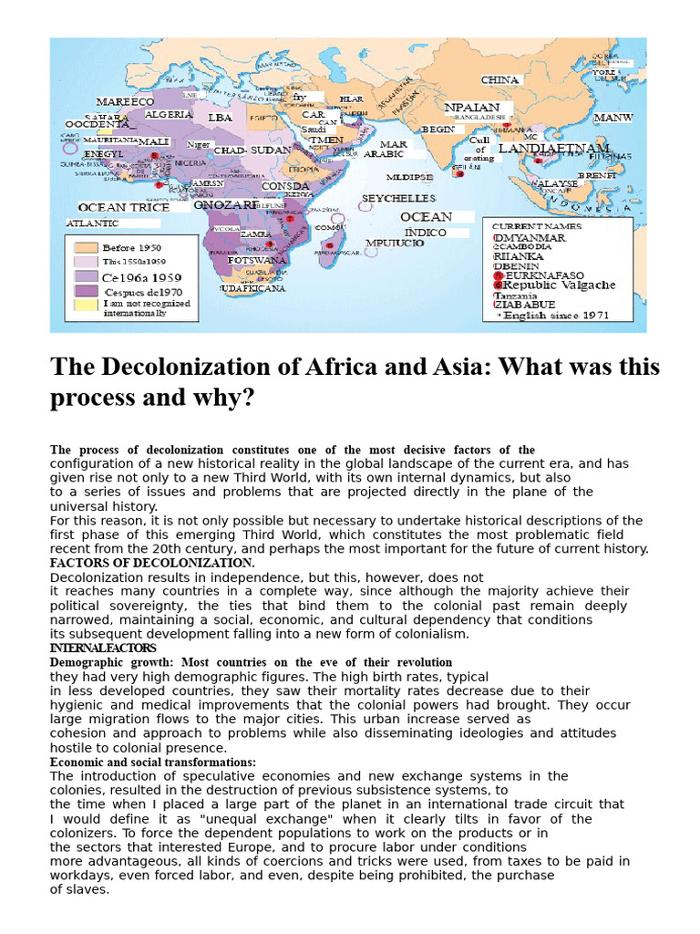 Decolonization in Africa and Asia Explained | PDF | Decolonization ...