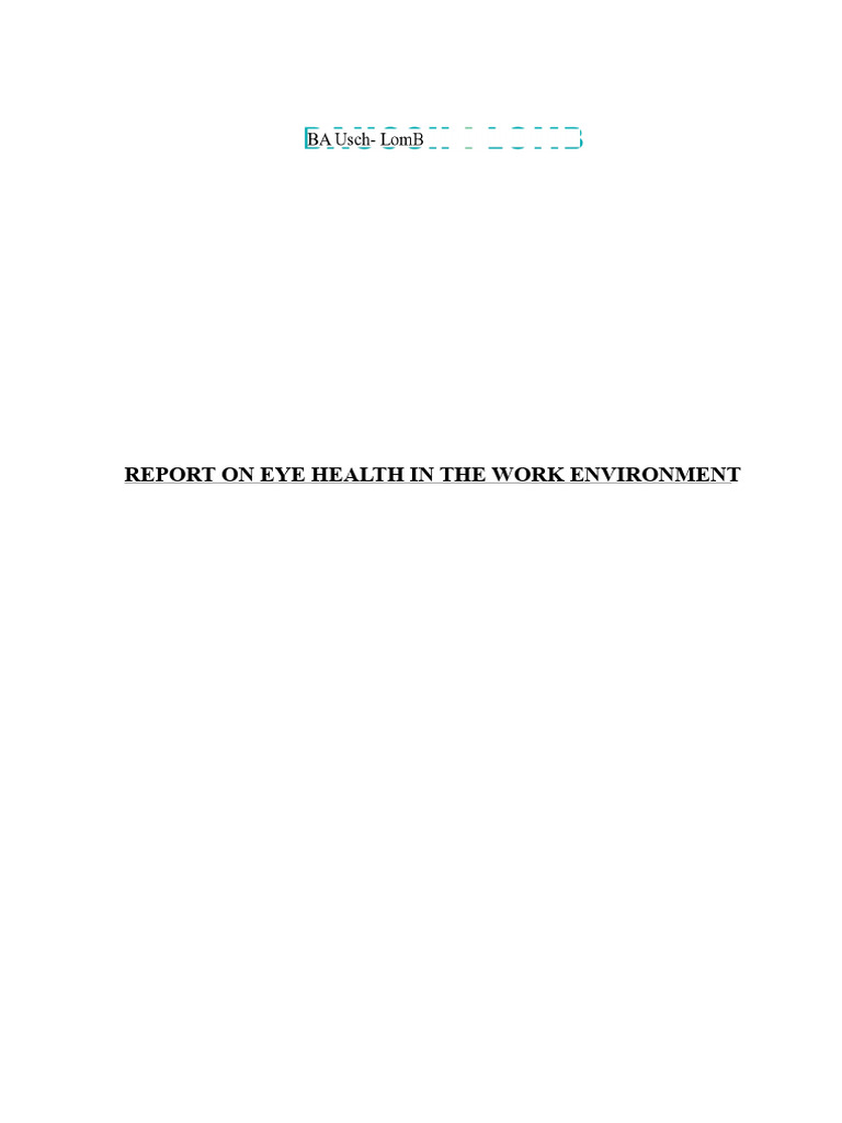 Eye Health in the Workplace Report | PDF | Glasses | Visual Perception