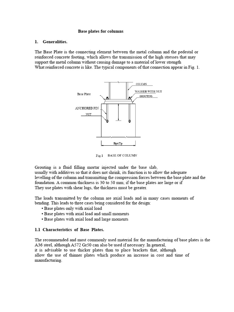 Column Base Plates | PDF | Screw | Column