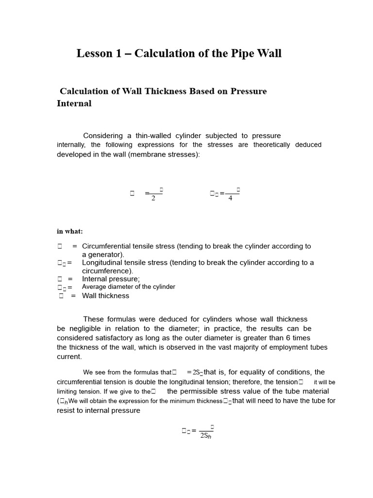 Calculation of Pipe Wall | PDF | Pipe (Fluid Conveyance) | Welding