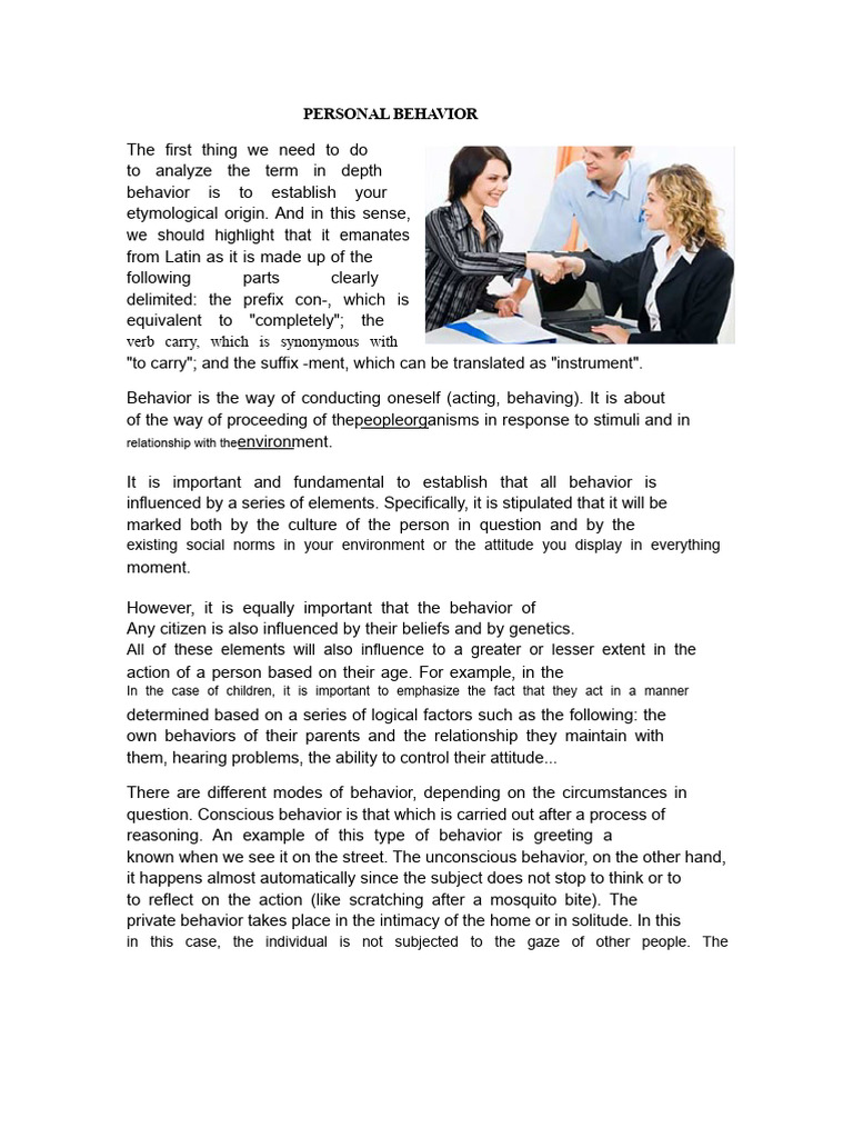 Understanding Personal Behavior and Equity | PDF | Human Rights | Self ...