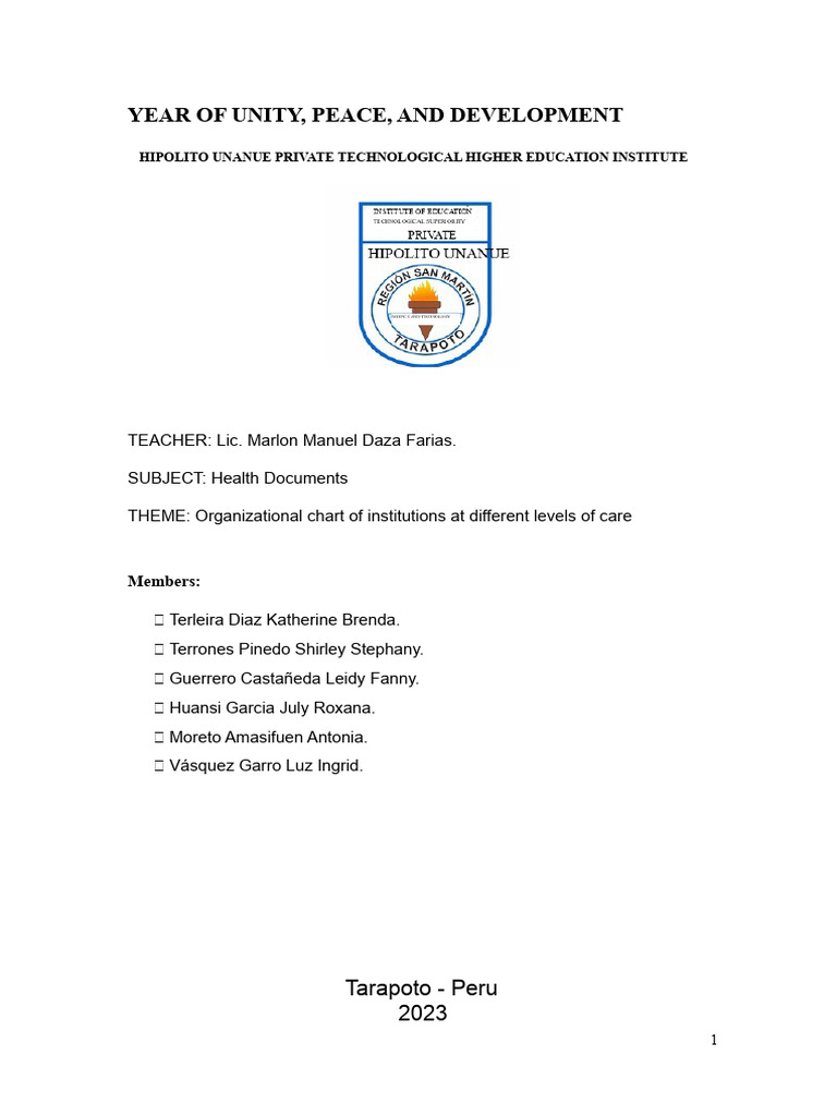 Organizational Chart of Hospital II-2 Tarapoto | PDF | Surgery | Pathology