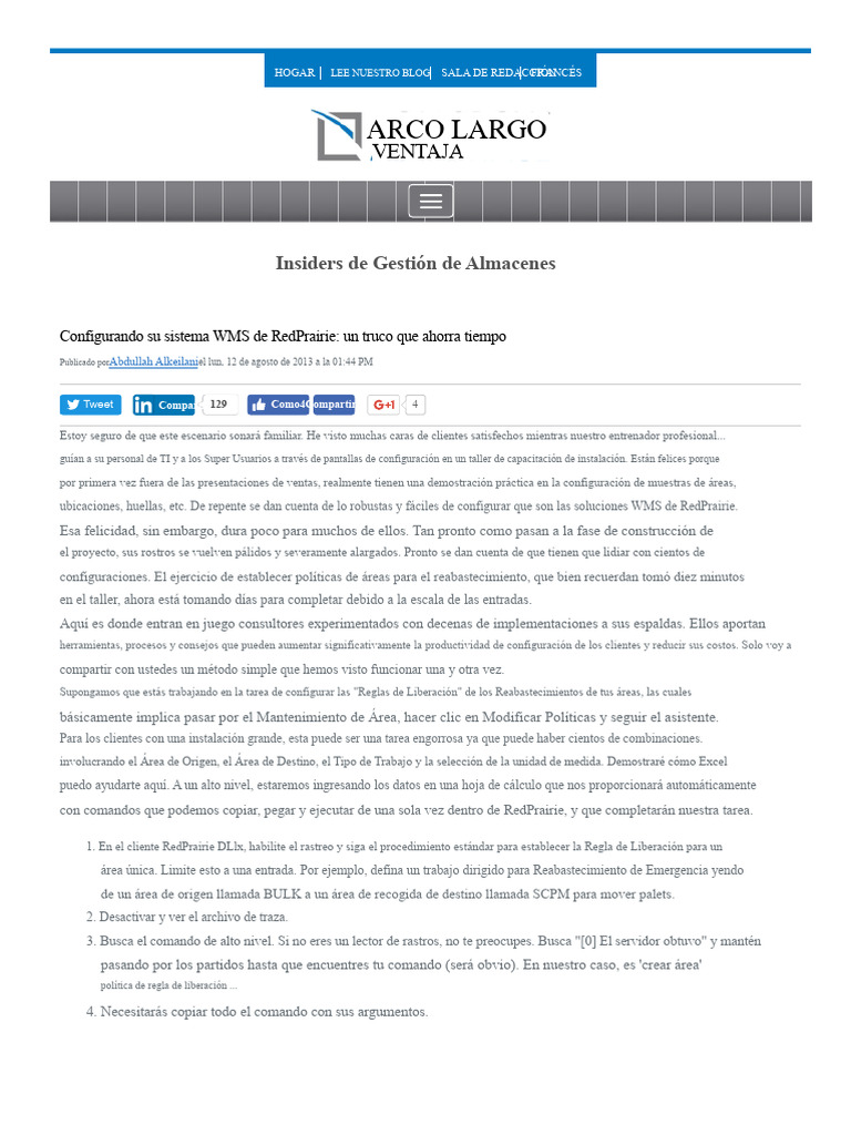 Configurando Su Sistema RedPrairie WMS: Un Truco Que Ahorra Tiempo ...