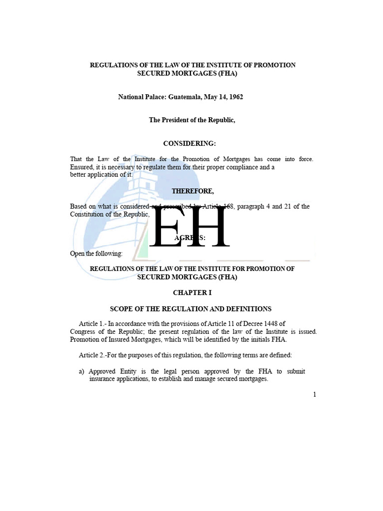Fha Regulation Guatemala | PDF | Fha Insured Loan | Mortgages