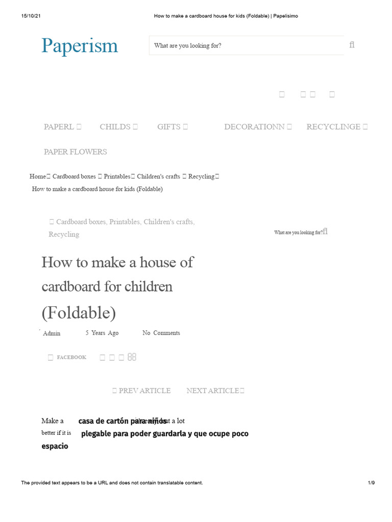 Build a Foldable Cardboard House | PDF