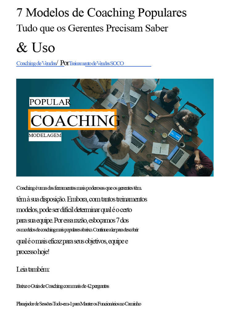 7 Modelos de Coaching Populares Que Todos Os Gestores Precisam Conhecer ...