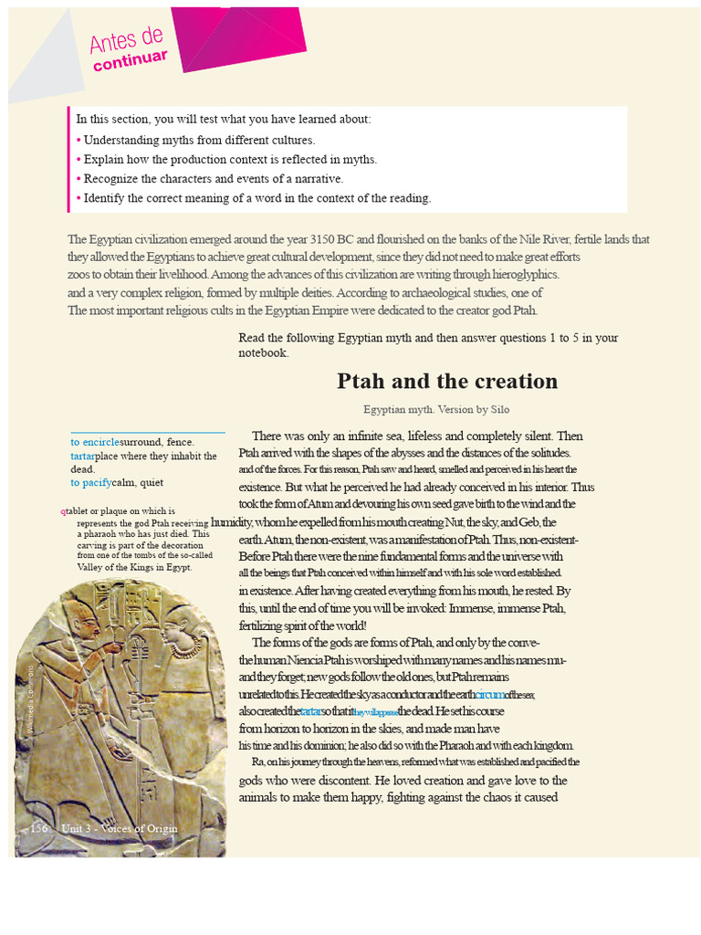 Activity Myth - Ptah and Creation | PDF | Egyptian Mythology ...