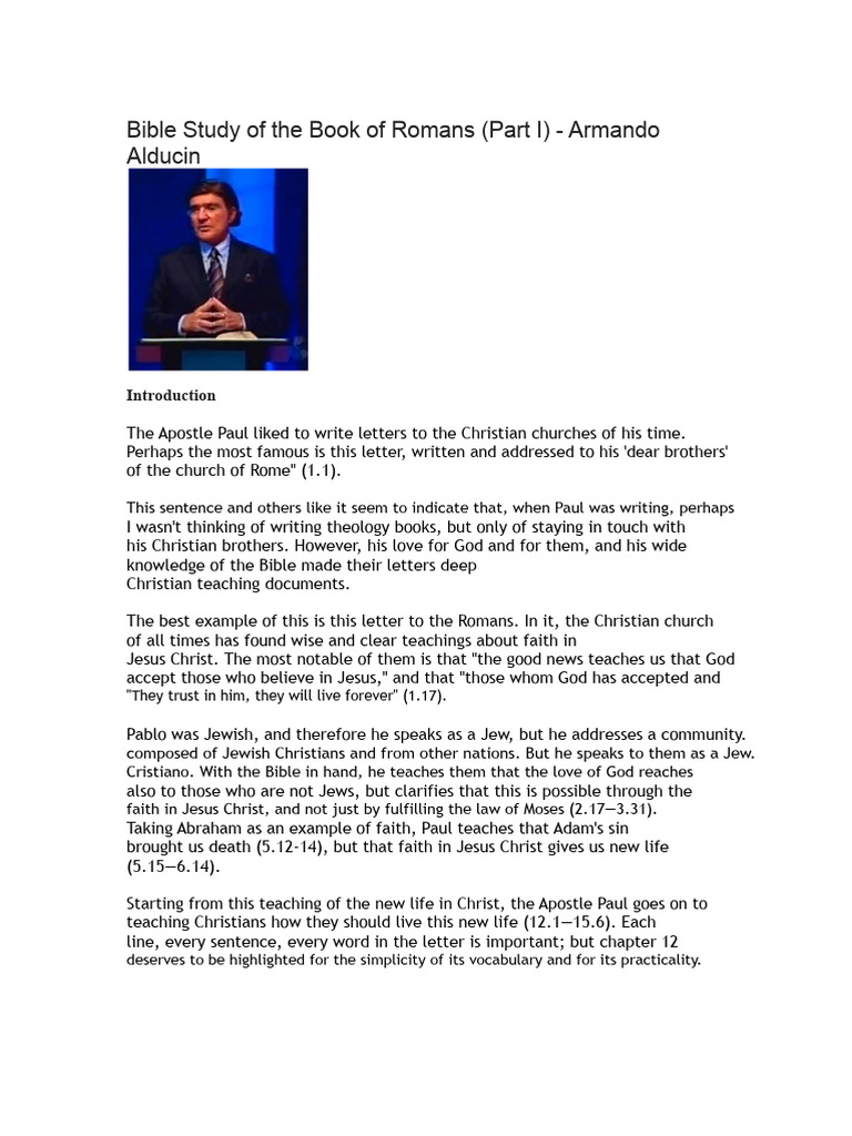 Bible Study of The Book of Romans | PDF | Epistle To The Romans | Paul ...