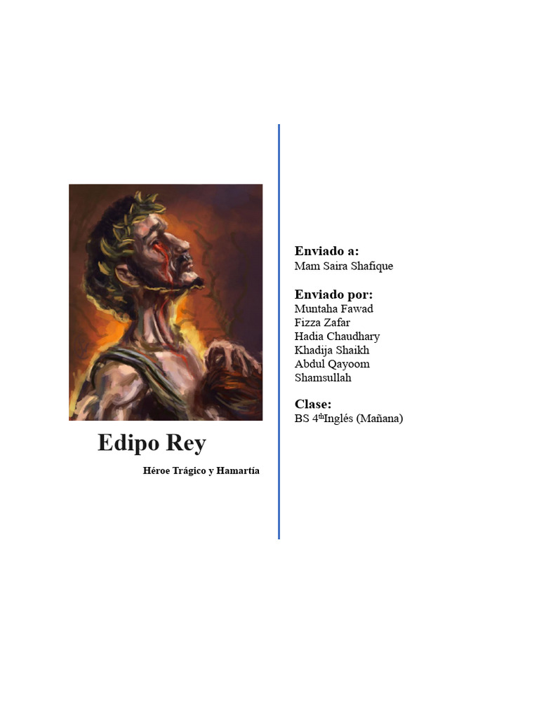 Hamartía en Edipo Rey: Un Héroe Trágico | PDF | Tragedia | Edipo