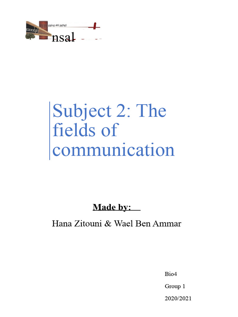 The Fields of Communication | PDF | Communication | Interpersonal ...