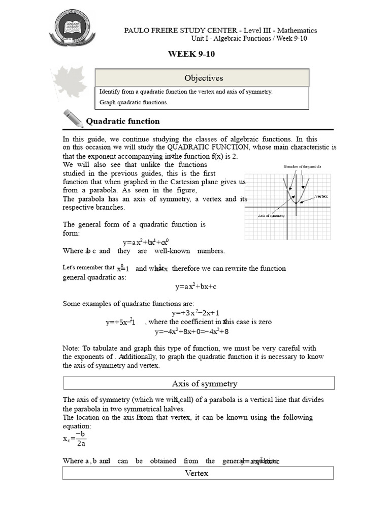 Mathematics Solution Level III Week 9-10 | PDF | Quadratic Equation ...