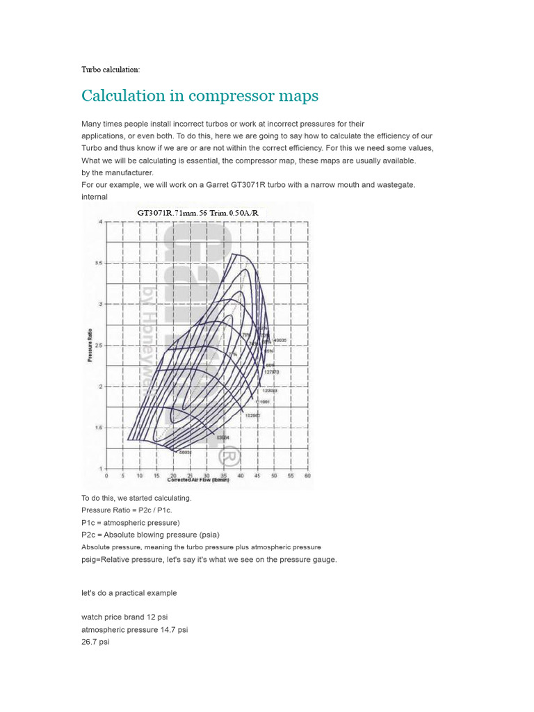 Turbo Pressure Ratio Calculation Guide | PDF | Pressure | Turbocharger