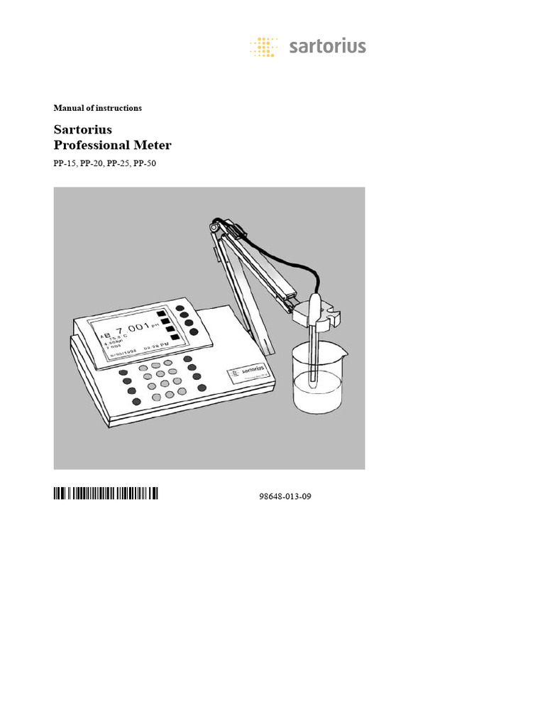Sartorius Professional Meter User Guide | PDF | Ph | Menu (Computing)