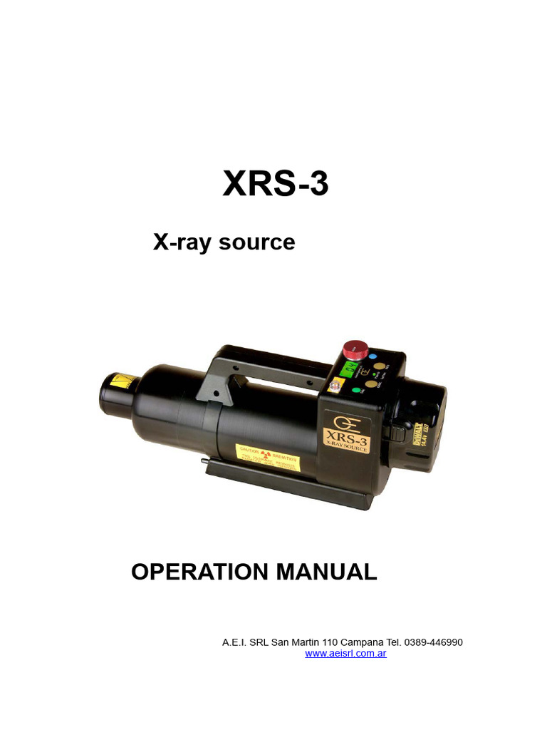 XRS-3 X-Ray Source Operation Manual | PDF | High Voltage | Vacuum Tube