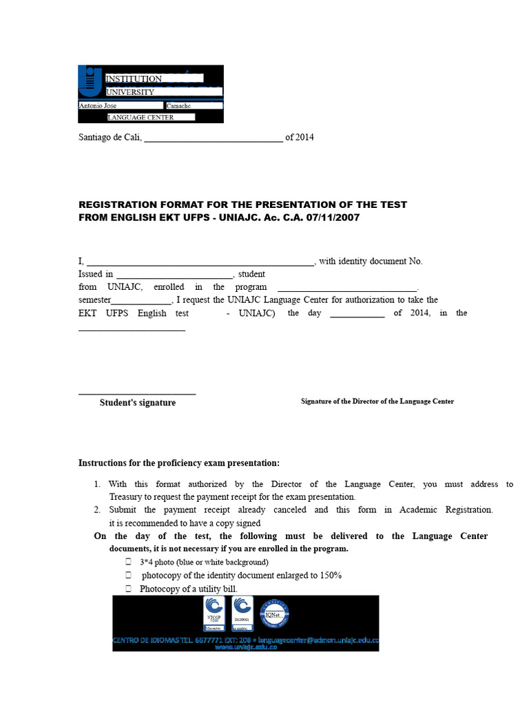 Sufficiency Exam Application Format | PDF