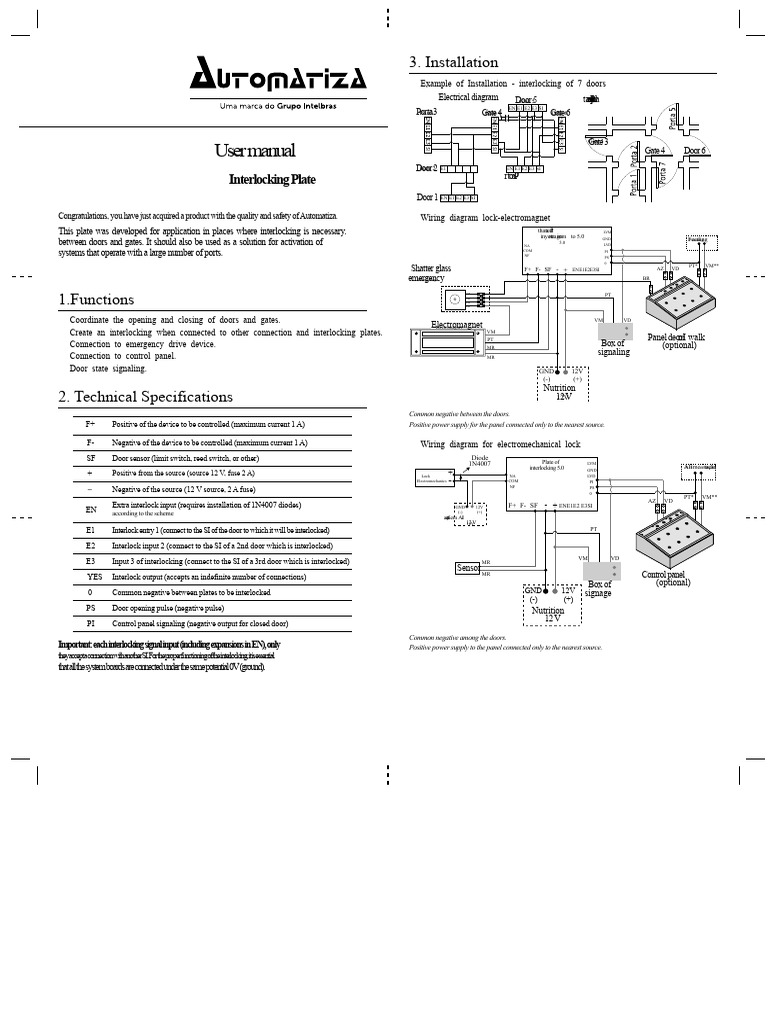Interlock Plate Manual | PDF | Electricity | Electrical Engineering