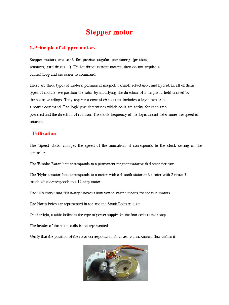 Stepper Motor Basics and Types Explained | PDF | Electric Motor ...