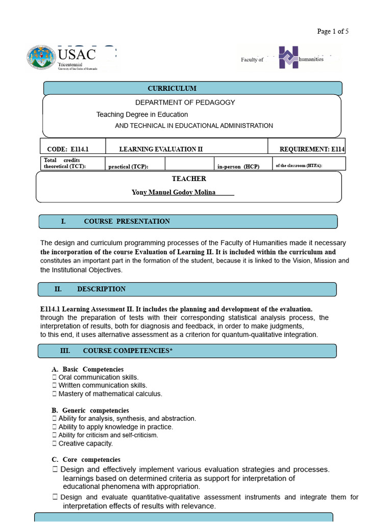 Course Program Assessment of Learning II | PDF | Educational Assessment ...