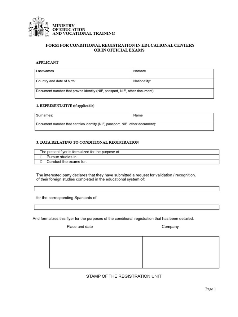 Conditional Registration Flyer PDF | PDF
