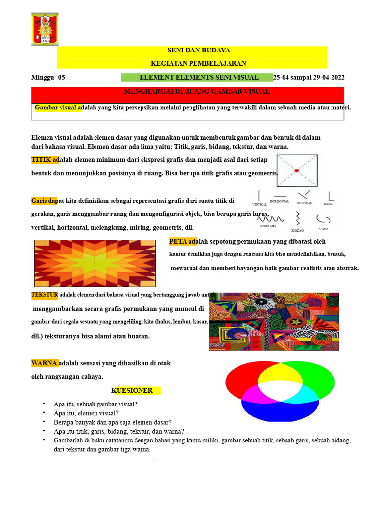 Elemnts Seni Visual I | PDF