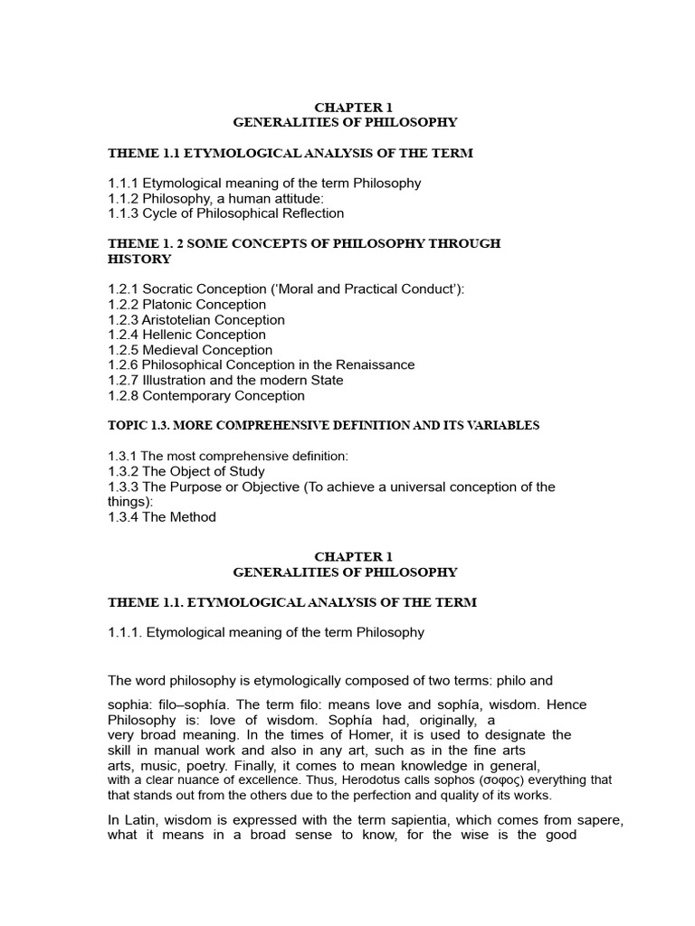 Etymology and Concepts of Philosophy | PDF | Knowledge | Reason